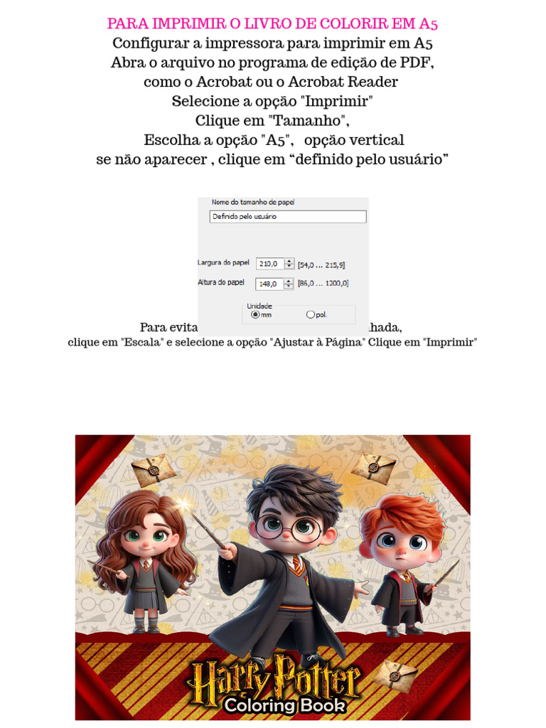 Livrinho HarryPotter - Capa - Desenhos - Gabaritos | PDF