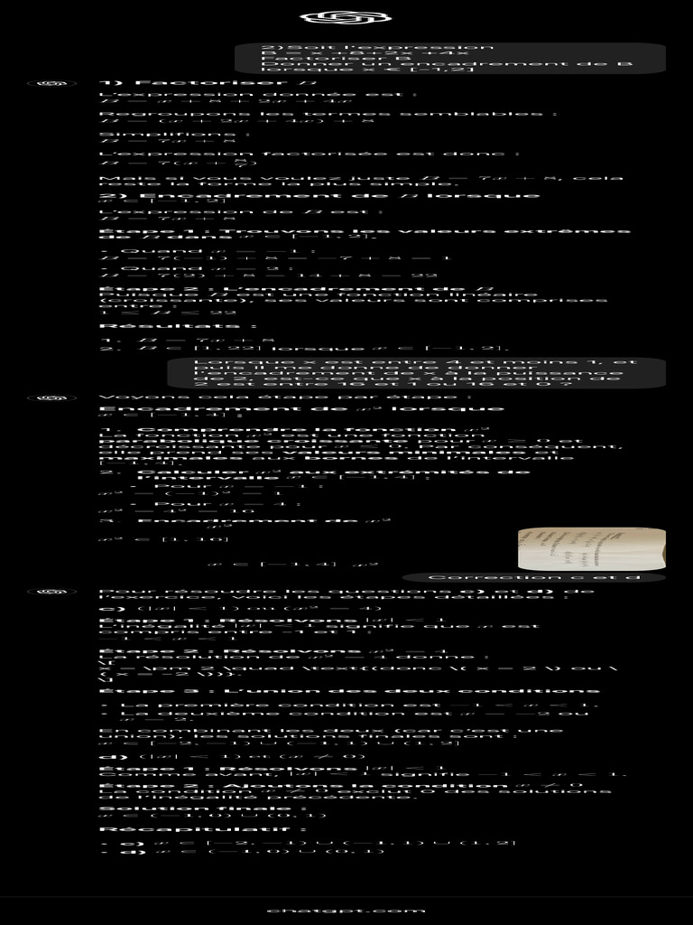 Factorisation Et Encadrement de B | PDF