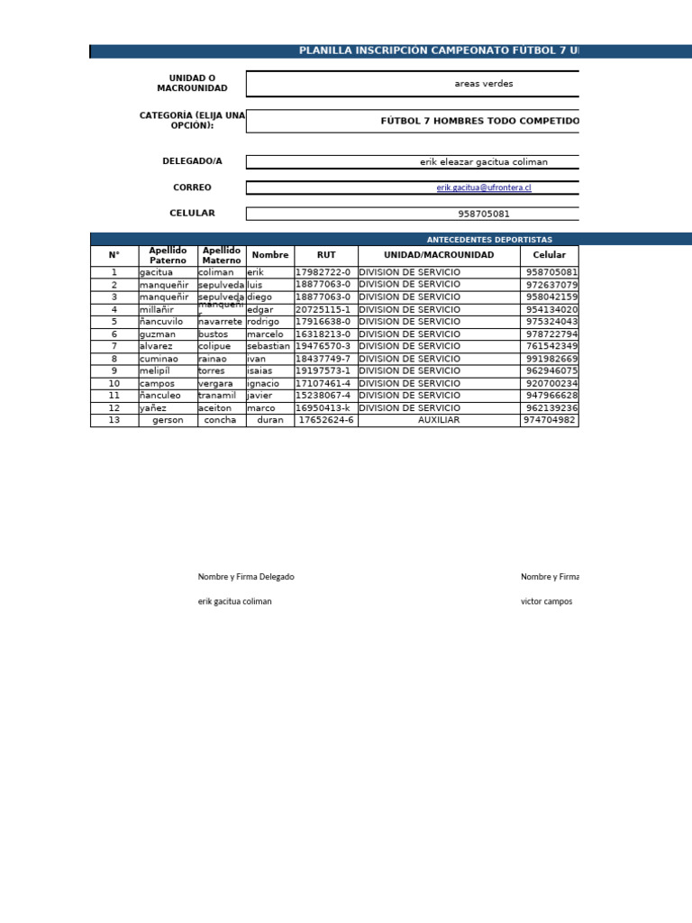Planilla Tipo Ekipo | PDF