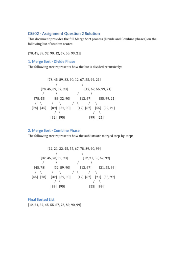CS502 Assignment Q2 Solution | PDF