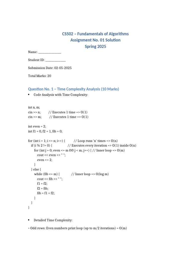 CS502 Assignment 1 Solution Laiba | PDF