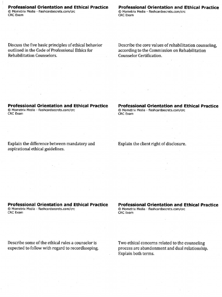 CRC Exam Flashcard Study System Mometrix Test Preparation | PDF