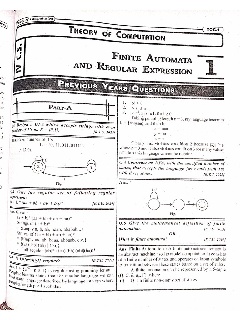 TOC Question Paper | PDF