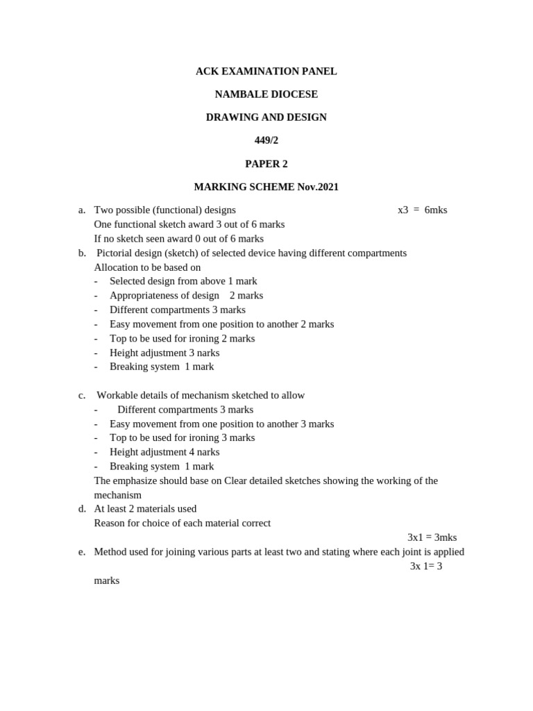 Evaluation of Design Sketches for Exam | PDF
