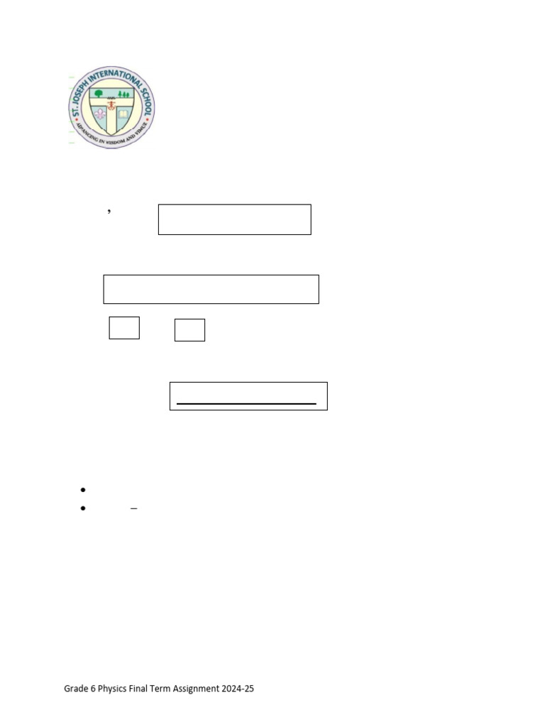 Assignment Physics Grade 6 | PDF
