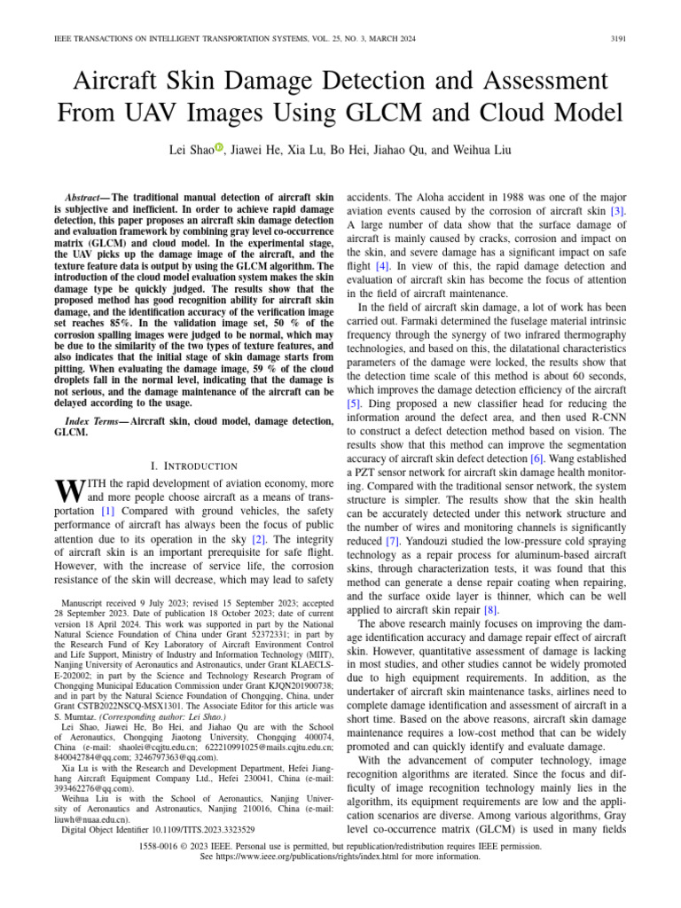 Aircraft Skin Damage Detection and Assessment From UAV Images Using ...