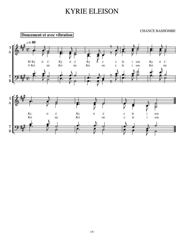 Partitura Kyrie Eleison PDF | PDF