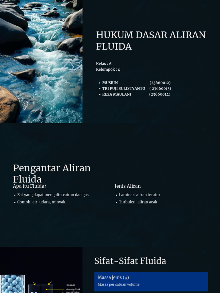 HUKUM-DASAR-ALIRAN-FLUIDA - PPTX 20250521 192923 0000 | PDF