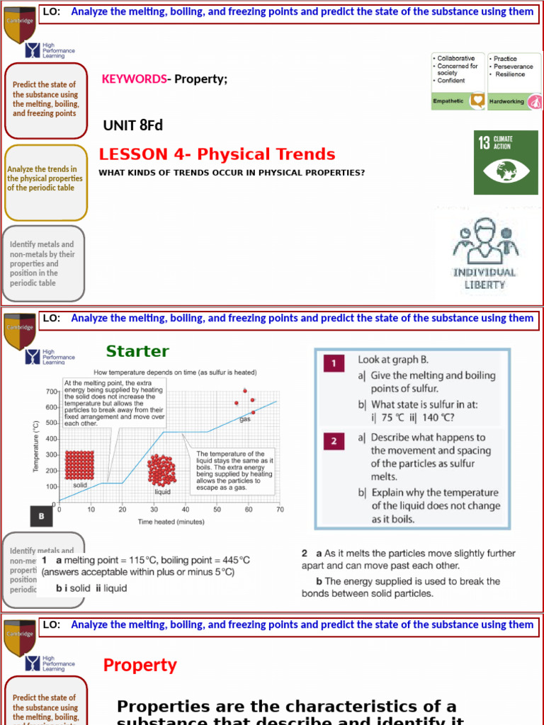 Lesson 4 Physical Trends | PDF | Chemical Substances | Periodic Table