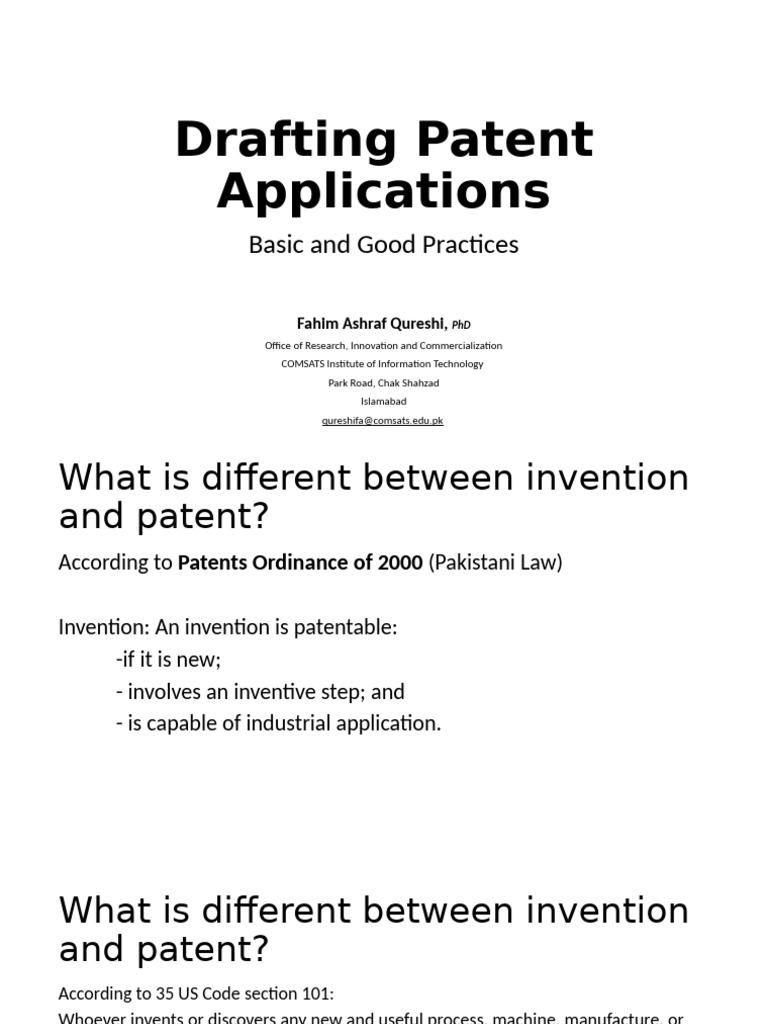 Drafting Patent Applications | PDF | Patent | Patent Application