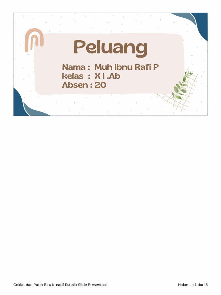 Coklat Dan Putih Biru Kreatif Estetik Slide Presentasi - 20250423 ...