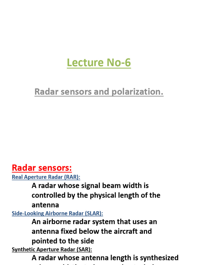 Radar Sensors and Polarization Explained | PDF | Antenna (Radio) | Radar