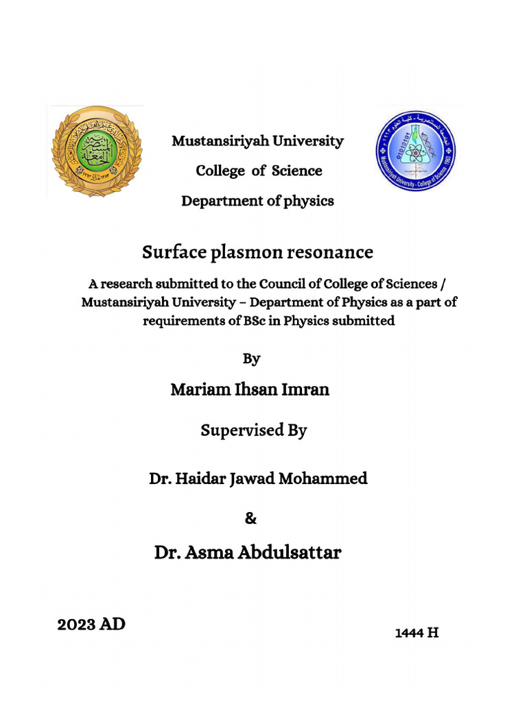 Surface Plasmon Resonance and Its Application in Simulation Software ...