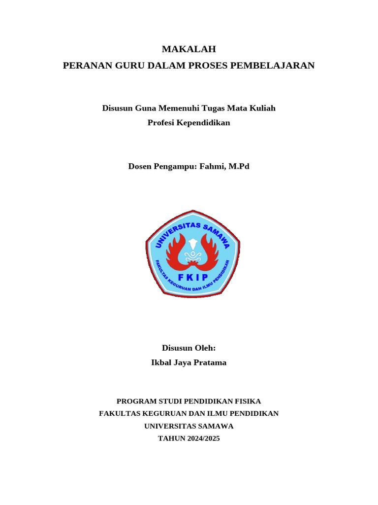 Peranan Guru dalam Pembelajaran Efektif | PDF