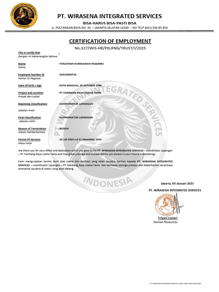 Draft Paklaring | PDF