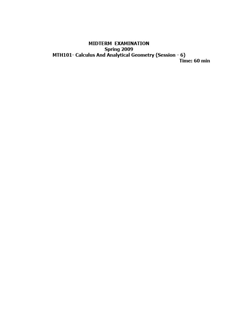 Mth101 Midterm Past Paper | PDF | Derivative | Elementary Mathematics