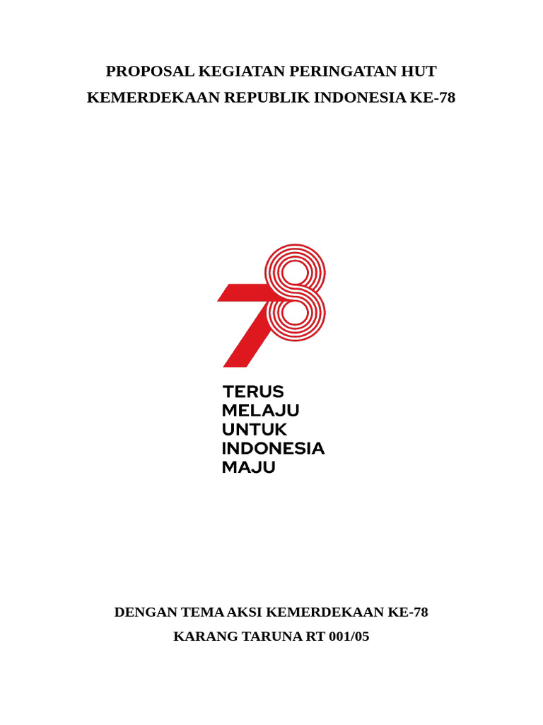 Proposal HUT Kemerdekaan RI ke-78 RT 001/05 | PDF
