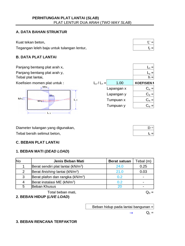 Perhitungan Struktur Plat Lantai Beton | PDF