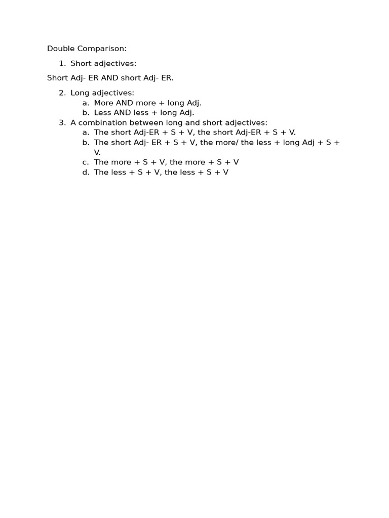Double Comparison | PDF
