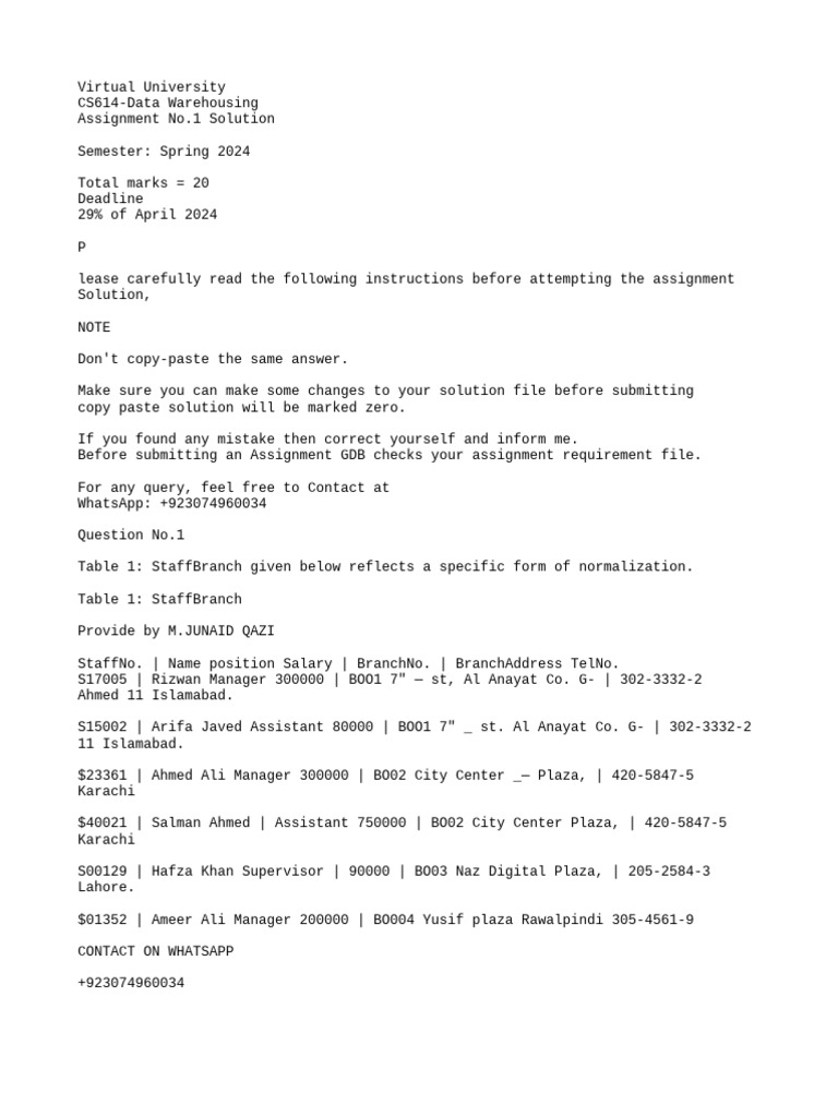 CS614-Assignment 1 Solution Spring 2024 by M.junaid Qazi | PDF | Byte | Computing