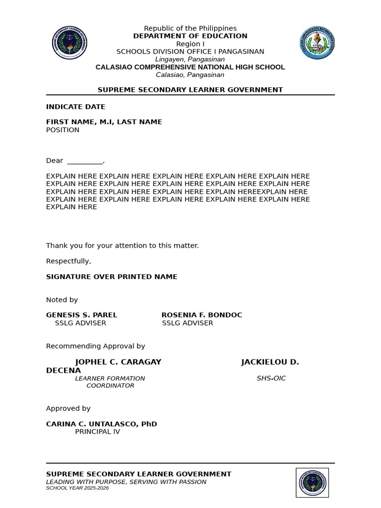 SSLG Docx Template | PDF