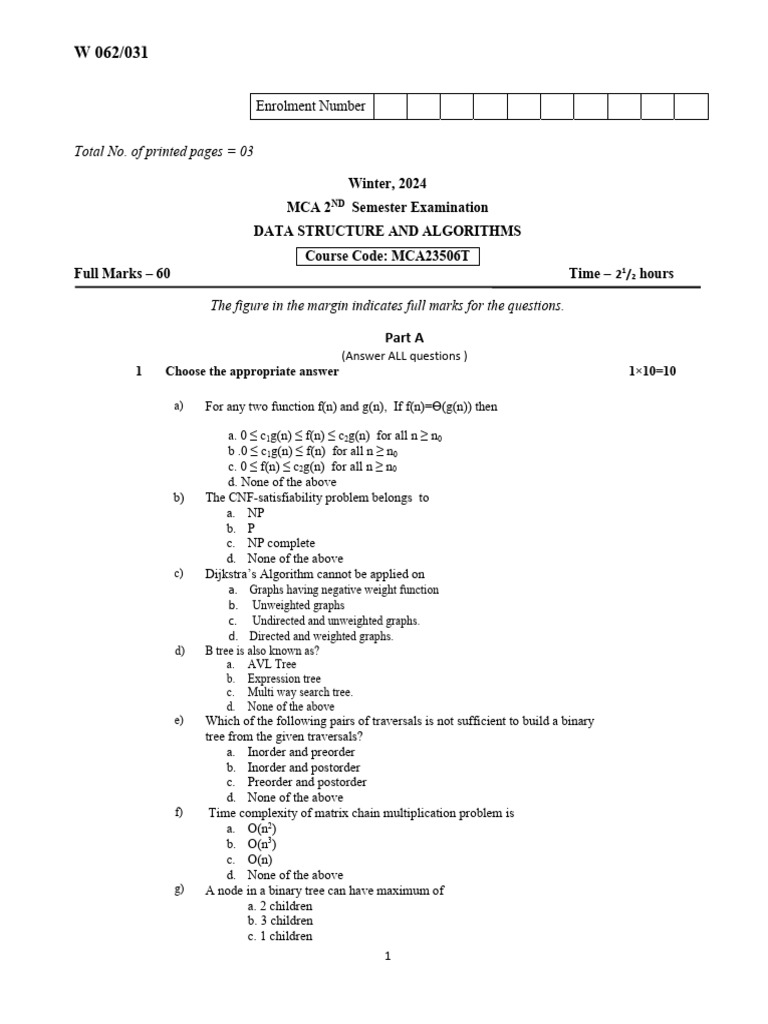 MCA23506T | PDF | Mathematical Relations | Algorithms And Data Structures