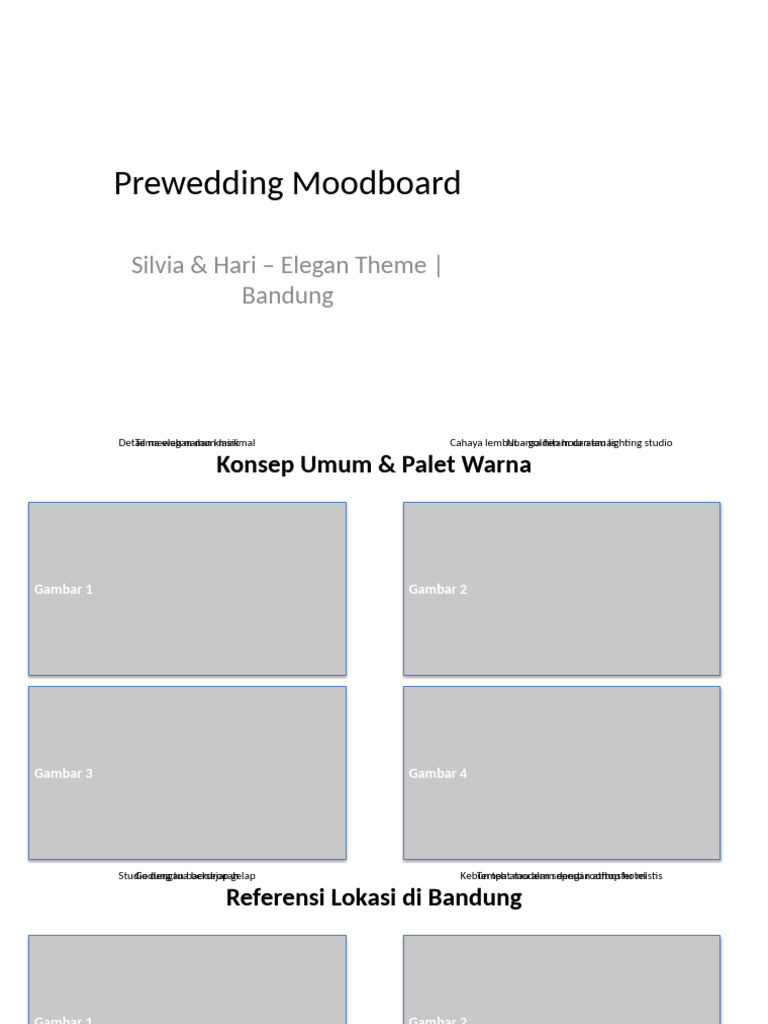 Moodboard Prewedding Silvia Hari | PDF