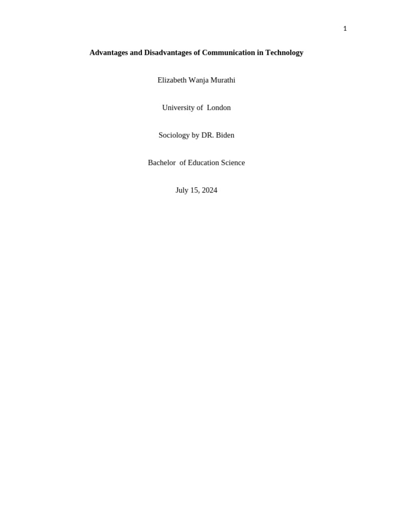 Communication Technology: Pros and Cons | PDF | Communication | Security