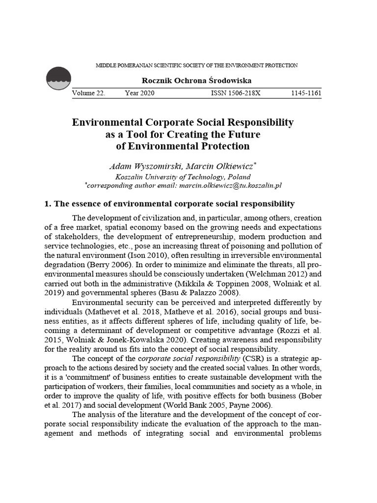 Environmental Corporate Social Resp | PDF | Corporate Social ...