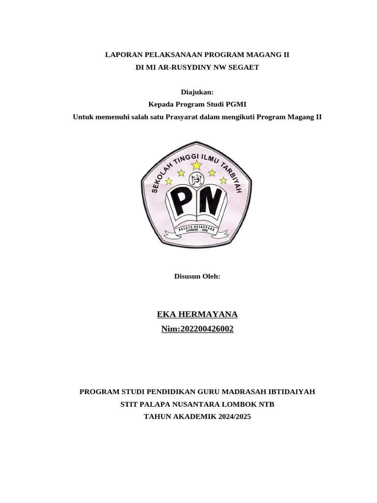 Laporan Magang II di MI Ar-Rusyidiny | PDF