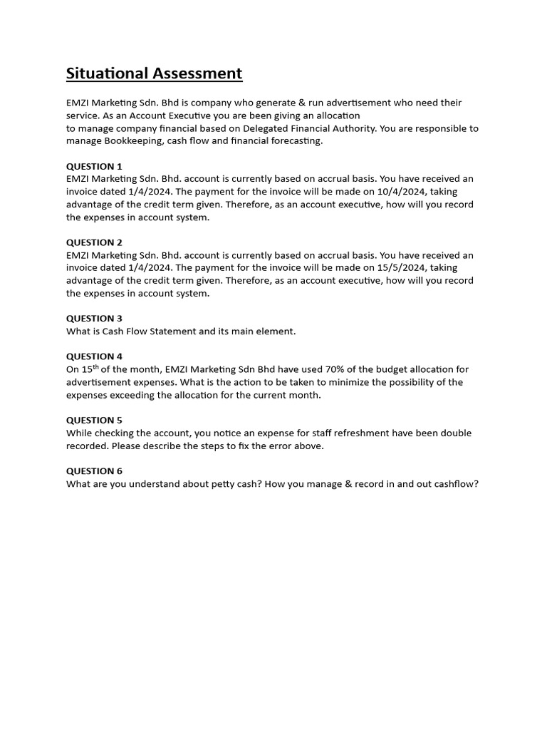 Situational Assessment For ACc Exec. | PDF