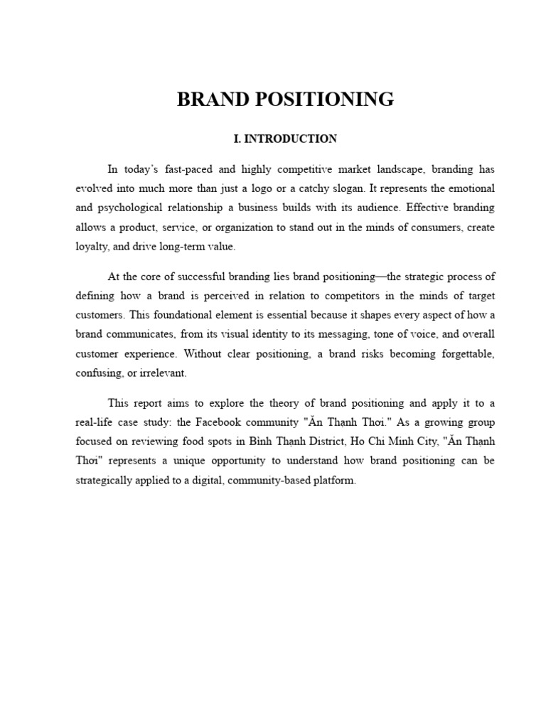 (Group 4) Brand Positioning | PDF | Brand | Target Audience