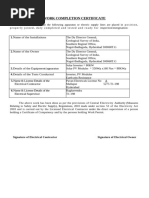 Electrical Completion Certificate | PDF