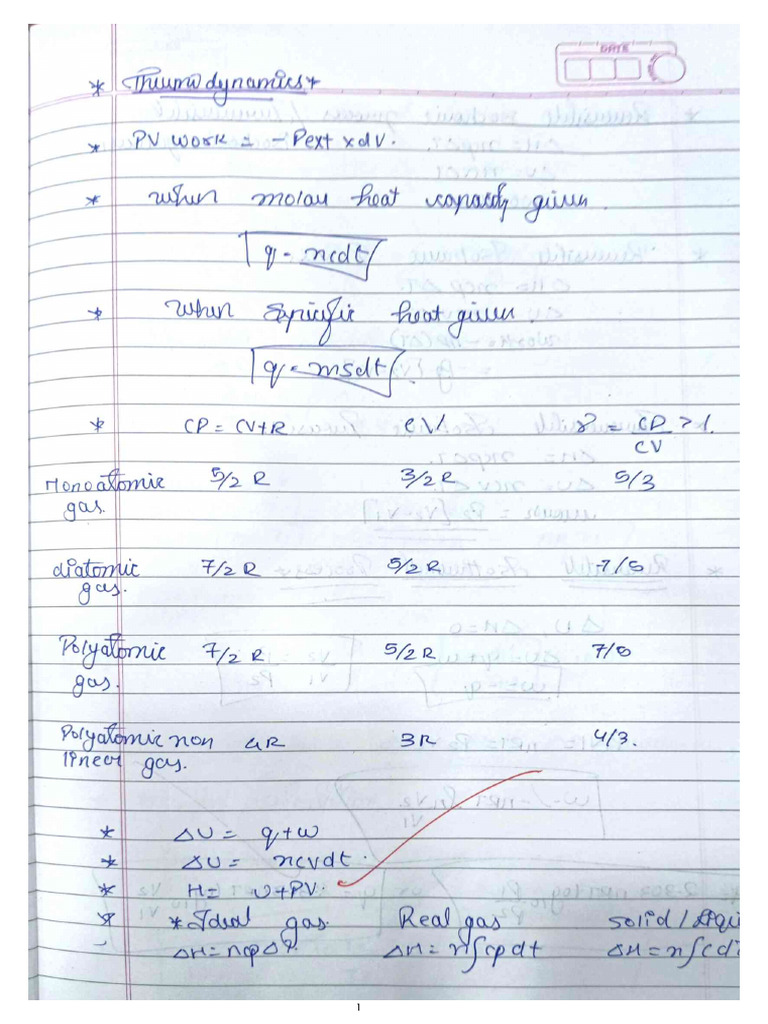 Thermodynamics Formula ( chemistry) | PDF