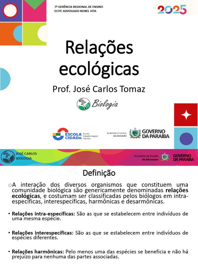 Relações Ecológicas: Tipos e Exemplos | PDF | Parasitismo | Interações ...