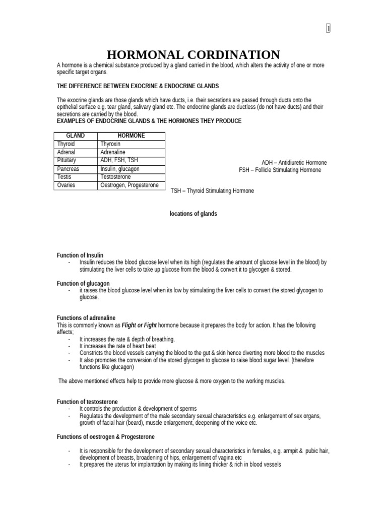 Hormonal Coordination | PDF | Auxin | Endocrine System
