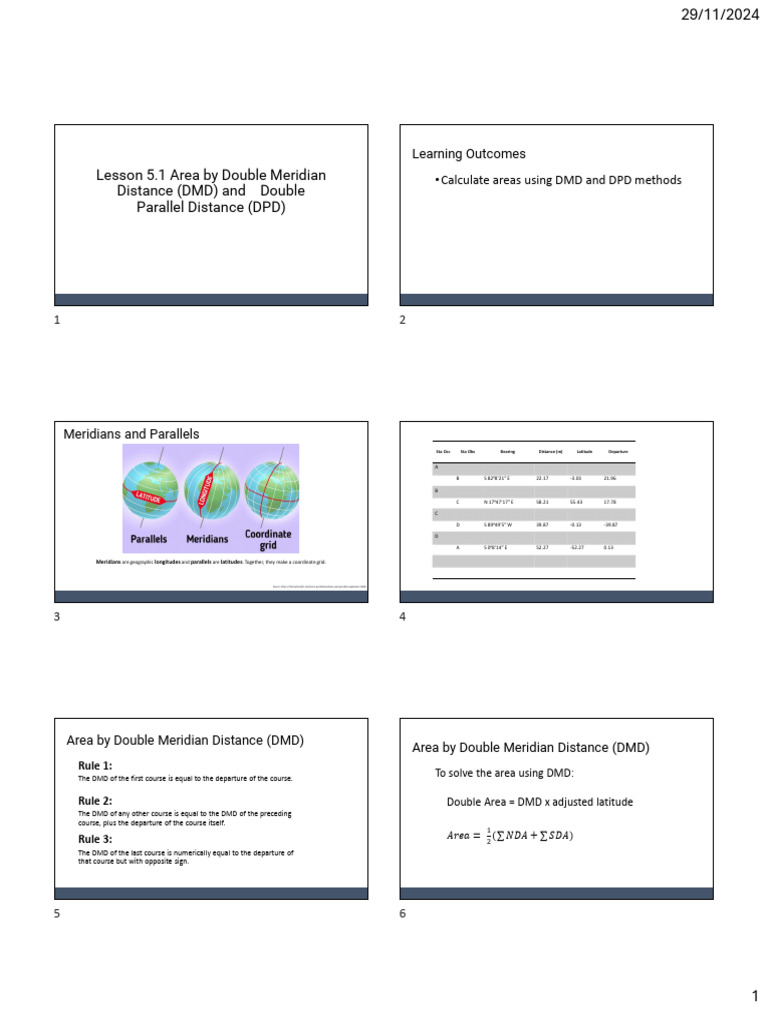 Area Calculation Using DMD and DPD | PDF | Latitude | Longitude