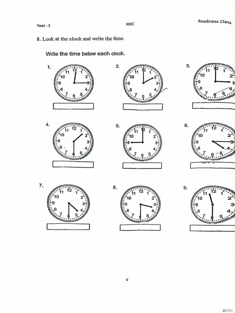 Yr2 Math 3 Time | PDF