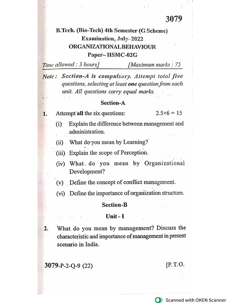 Biotech 4th Sem PYQ | PDF