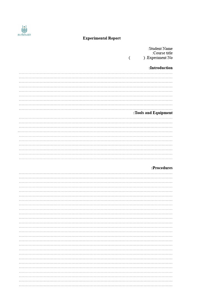 Experimental Report Templete | PDF