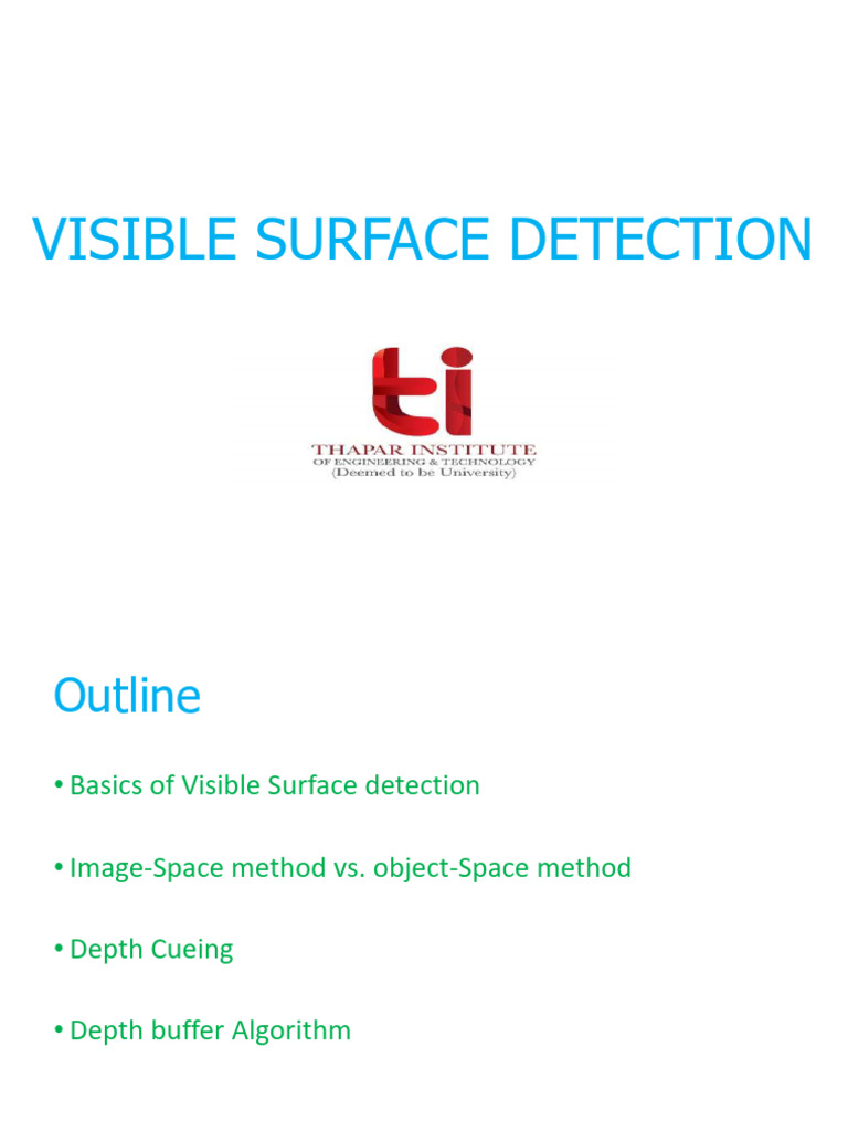 L-27 (Visiblesurfacedetection and Depth Buffer) | PDF | Image ...