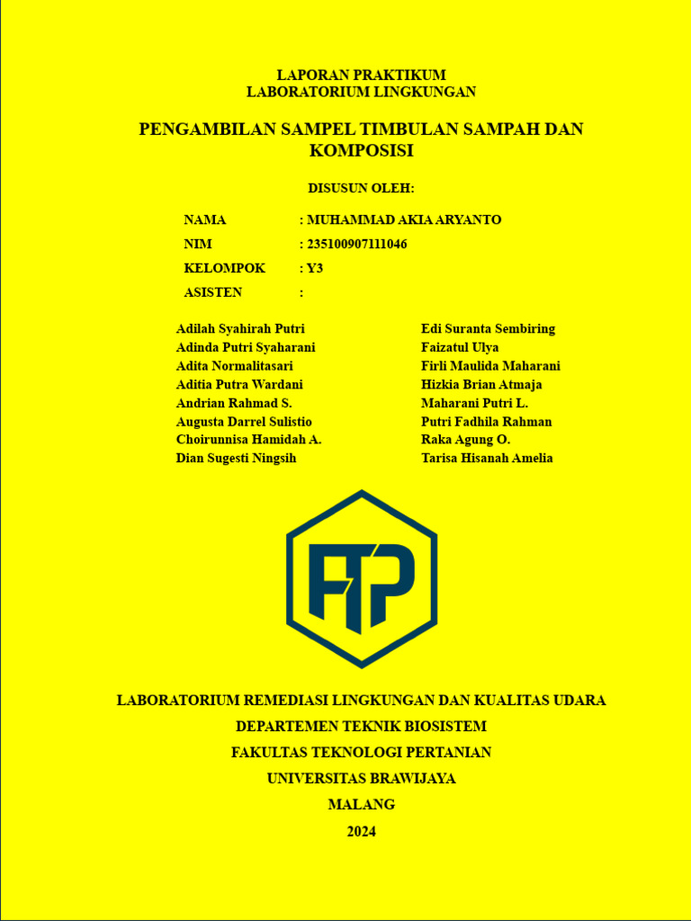 Pengambilan Sampel Timbulan Sampah Dan Komposisi | PDF