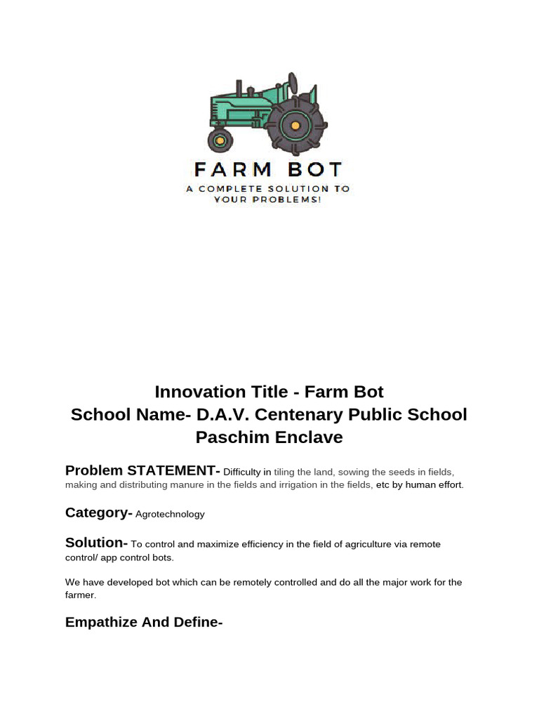 Farm Bot Write Up Draft Pdf Agriculture Food Industry