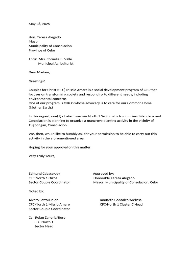Mangrove Planting Letter Request | PDF