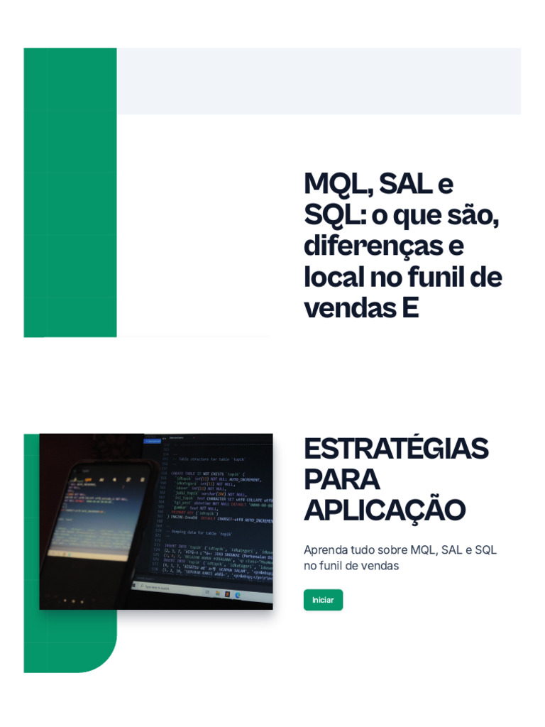 Diferenças entre MQL, SAL e SQL | PDF | Marketing | Business