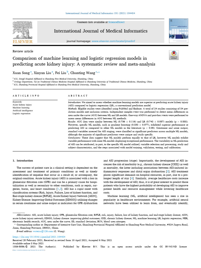 Comparison of Machine Learning and Logistic Regression Models in | PDF | Support Vector Machine ...