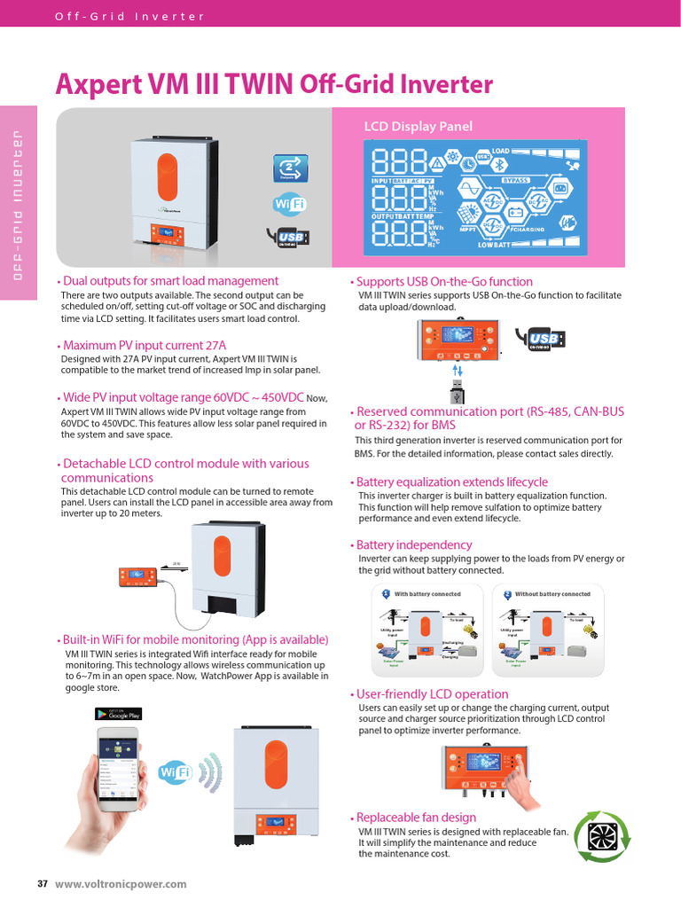 Ad0396 Ficha Tecnica VM3 6KW | PDF | Power Inverter | Battery Charger