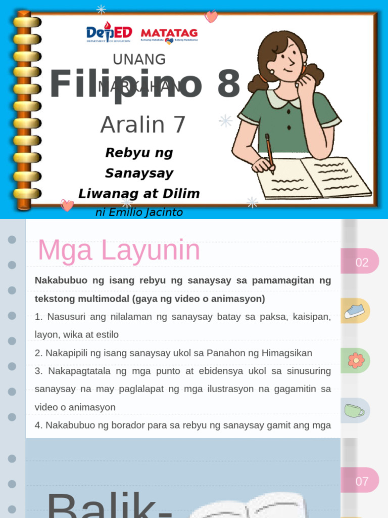 Filipino8-Q1-Aralin7-Rebyu NG Sanaysay | PDF