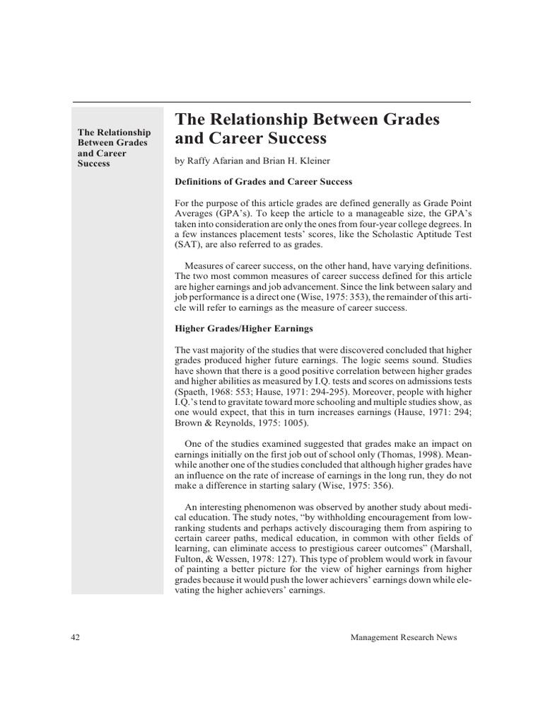 The Relationship Between Grades and Care | PDF | Sat | Intelligence ...