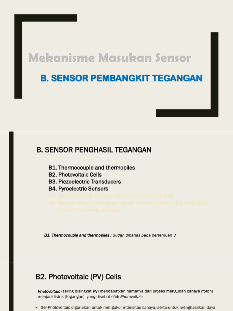 06-Voltage Generating Sensor Photovoltaic Piezoe Pyroe | PDF